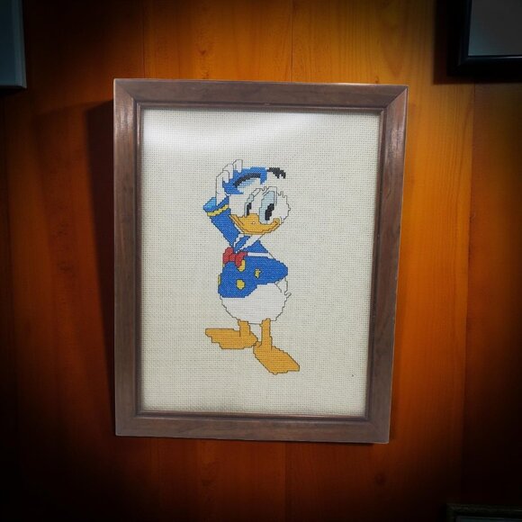 Vintage Donald Duck | Accents | Vintage Donald Duck Cross Stitch Wall ...